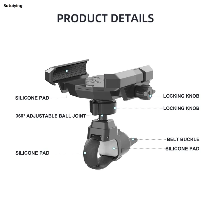 Sutuiying 2025 New Universal Cell Phone Clamp for Stroller Phone Holder ...