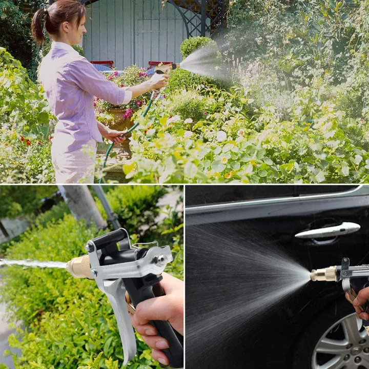 Metal Brass Water Nozzle Spray Gun for Garden Wash Car Bike with Spray ...