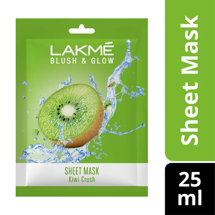 Lakme Blush & Glow Kiwi Sheet Mask Fruit Facial Like Glow(Kiwi Crush ...