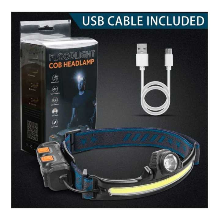 2 In 1 Rechargeable Xpe + Cob Headlamp (Flood Beam And Spot Beam ),Hand ...