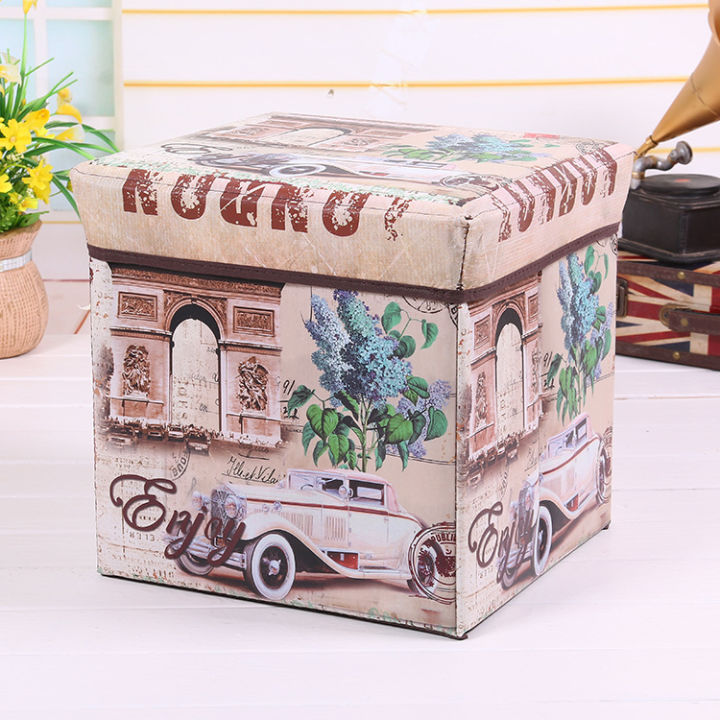 Ottoman Storage Box Chair With Cartoon Pattern For Kids In Random Color ...