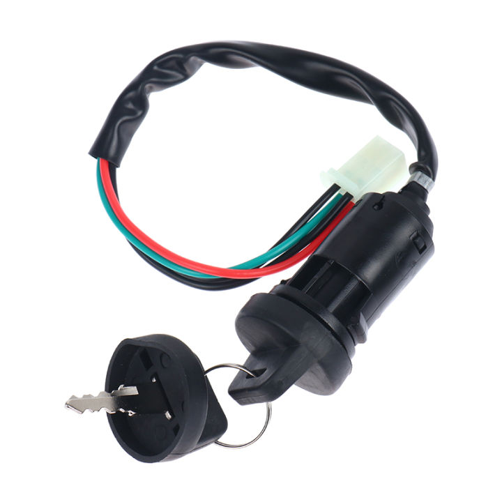Universal 4 Wires Ignition Barrel Switch With 2 Key For Motorcycle Bike ...