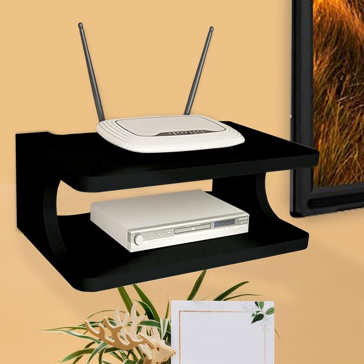 Set top Box Stand | WiFi Router Holder Wall Shelves for Home (Color ...