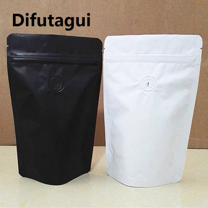 Difutagui zip lock bags 50pcs Matt Black/White Stand up Aluminum F ...