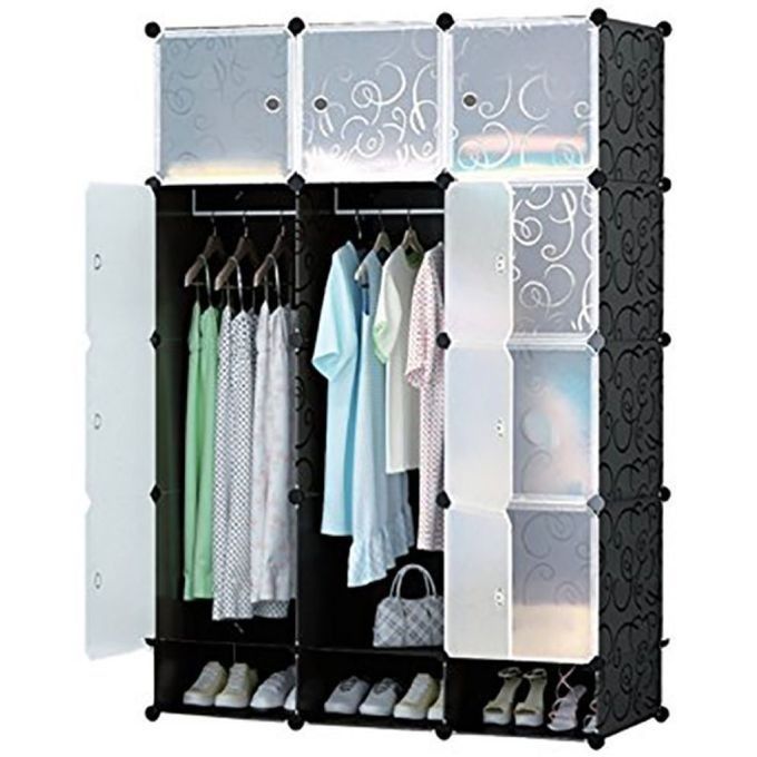 DIY 12-Cube Portable Closet Organizer with Doors | Wardrobe Storage ...