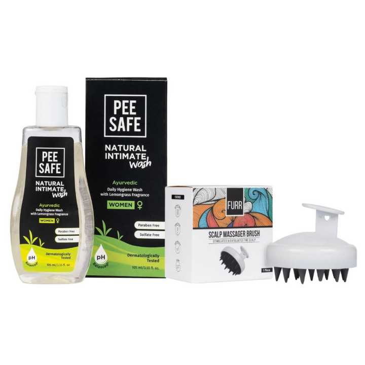 Pee Safe Furr Scalp Massager Brush 1N + Pee Safe - Women's Intimate ...