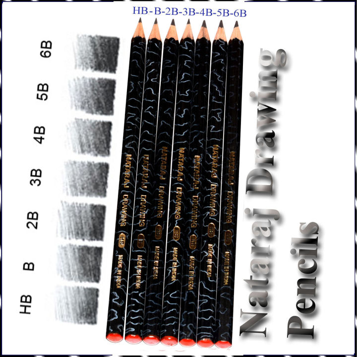 hb-b-2b-3b-4b-5b-6b Set of 7 Nataraj Drawing Pencils | Daraz.com.np