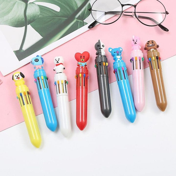 ANX Cute Bts Pen For Kpop Lovers BT21/Multicolor Ballpoint Gel Pen ...