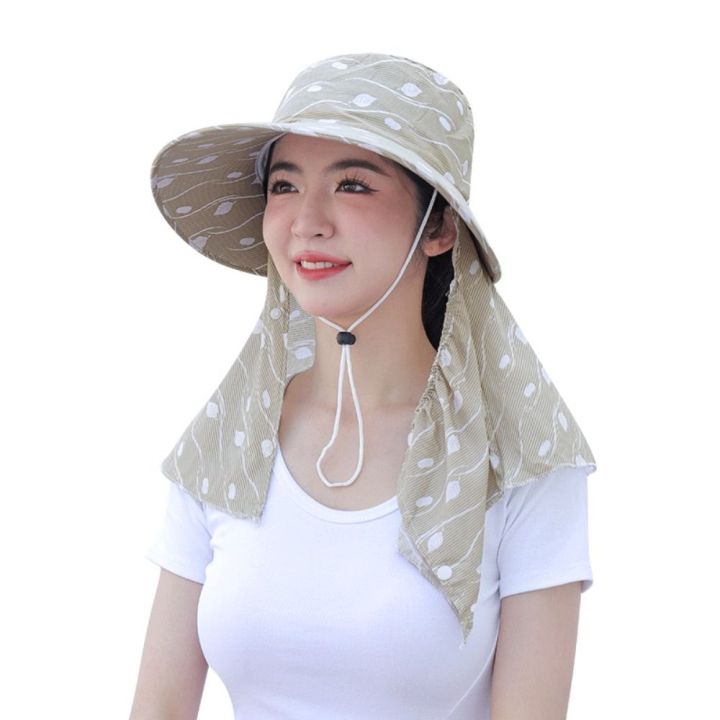 Sun Protection Women Sun Hat Casual Face Mask Neckline Mask Cover Face ...