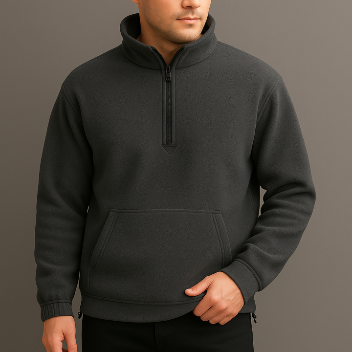 NEW Winter Warm Polar Fleece Unisex Half Zip Sweatshirt with Front ...