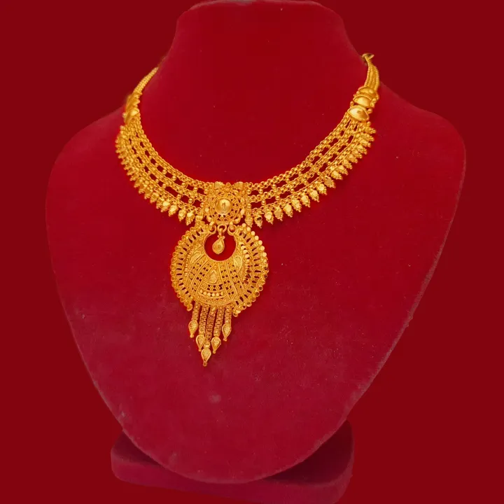 Gold Plated Mini Haar Necklace - Authentic Nepali Real Gold Design for ...