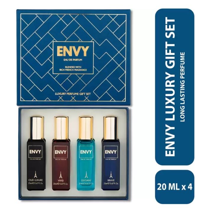 Envy Blue Luxury Perfume Gift Set (20 ml x 4) Eau de Parfum - 80 ml ...