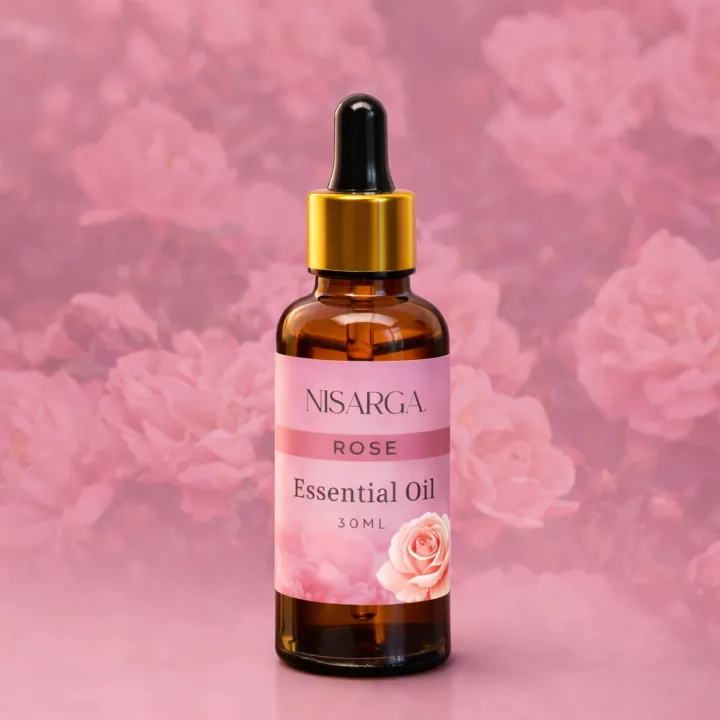 🌹 Nisarga Rose Essential Oil 30ML | 100% Pure Aromatherapy Oil for Skin ...