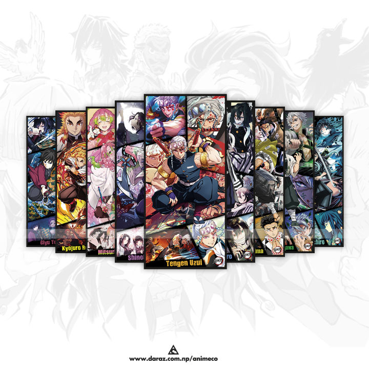 Demon Slayer Anime Poster Hashira Set Giyu Rengoku Shinobu Mitsuri Uzui ...