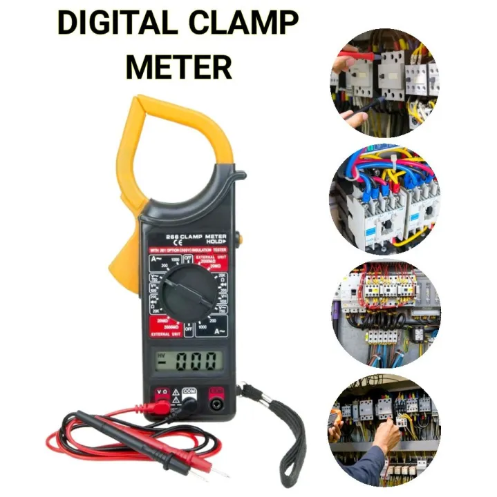 DT-266 Ac Dc Digital Clamp Multimeter Auto Ranging Amp Current Voltage ...