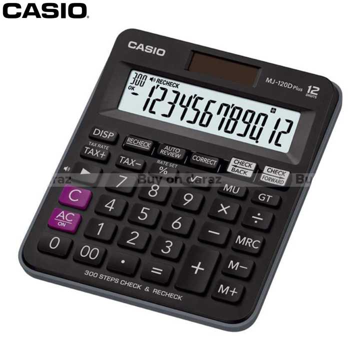 Casio Mj-120D Plus - Bk 300 Steps Check And Correct Desktop Calculator ...
