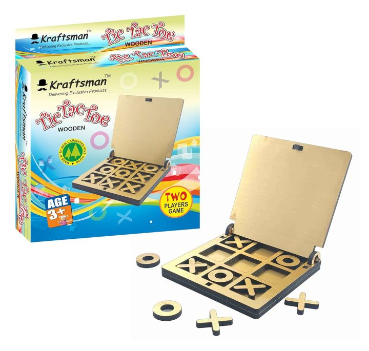 Kraftsman Tic Tac Toe | Wooden Portable Game For All Age Groups ...