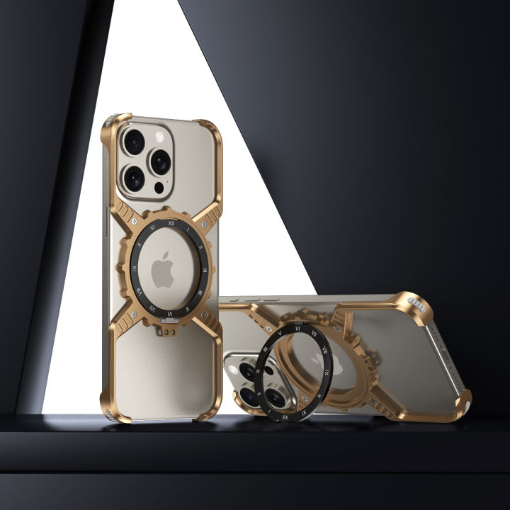 HODON Luxury X-Shaped Mechanical Gear Aluminium Magnetic Phone Case for ...
