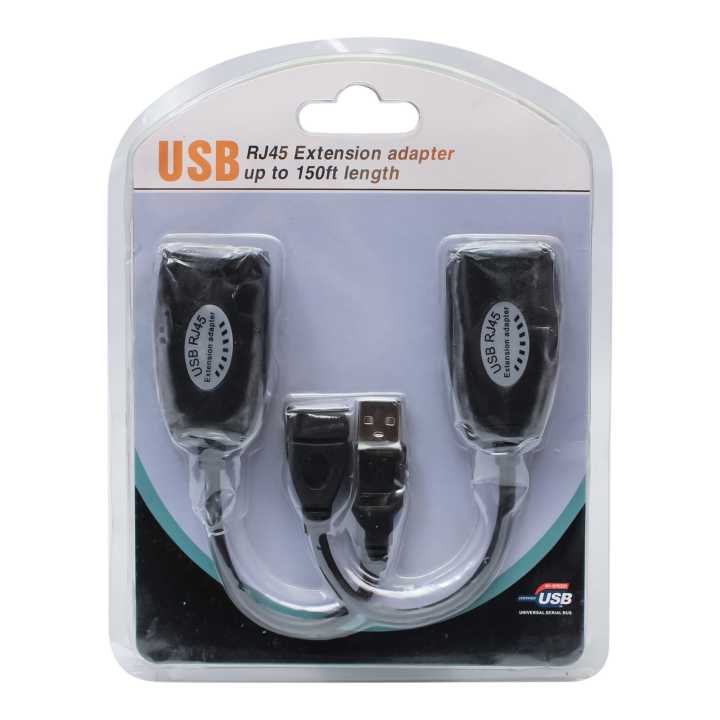 Black Color USB Rj45 Extension Adapter Upto 150ft Length | Daraz.com.np