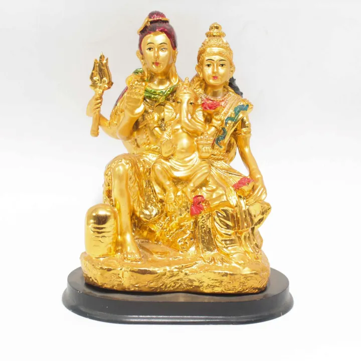 Golden Color Textured Shiva Parbati Statue | Daraz.com.np