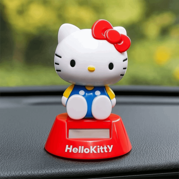 Cute Sanrio Hello Kitty Car Ornaments Cartoon Solar Dashboard ...