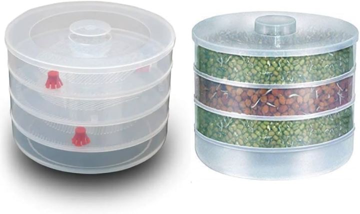 4 Layer Hygienic Sprout Maker Box, Organic Home Fresh Sprouts Making ...