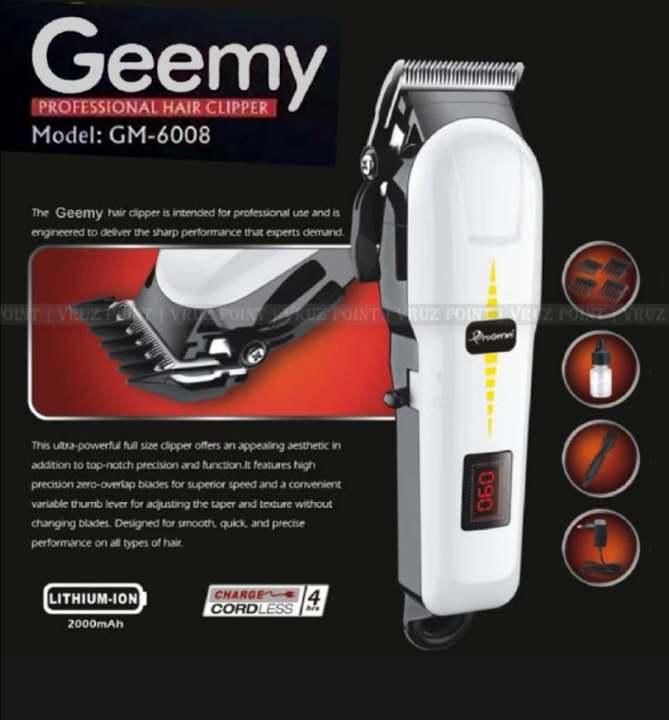 Gemei Gm-6008 Professional Hair Clipper Trimmer - Rechargeable | Daraz ...