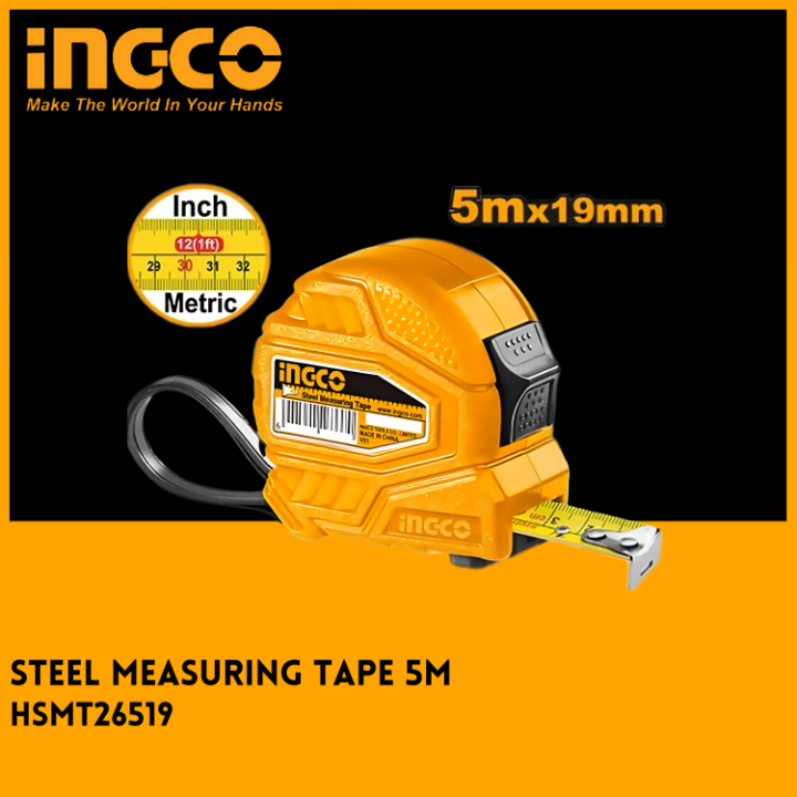 Ingco Steel Measuring Tape 5M HSMT26519 | Daraz.com.np