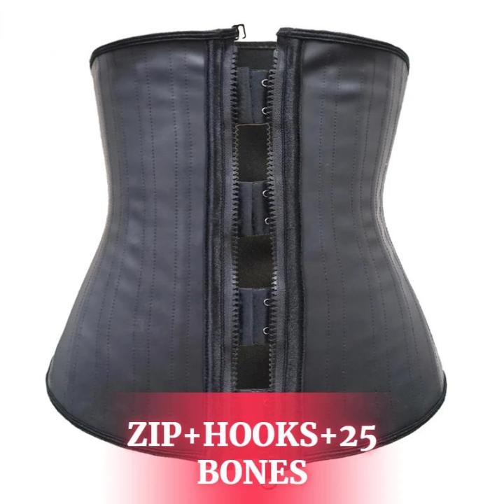 Latex Waist Trainer Cincher 25 Steel Bones Shapewear Slim Belt Modeling ...