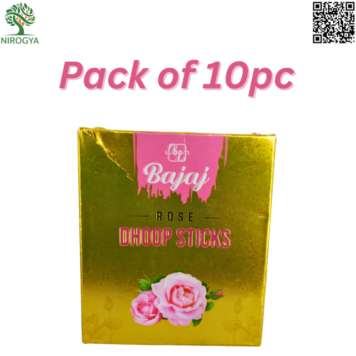 Bajaj Rose Dhoop Sticks 25N with 1 Dhoop Stand Pack of 10 pc | Daraz.com.np