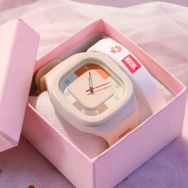 【TrendGlobe】Retro Cute Small Square Watch Soft Children's Super ...
