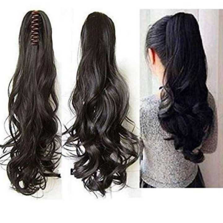Straight & Curly Synthetic Hair Extension- 2.2Ft | Daraz.com.np