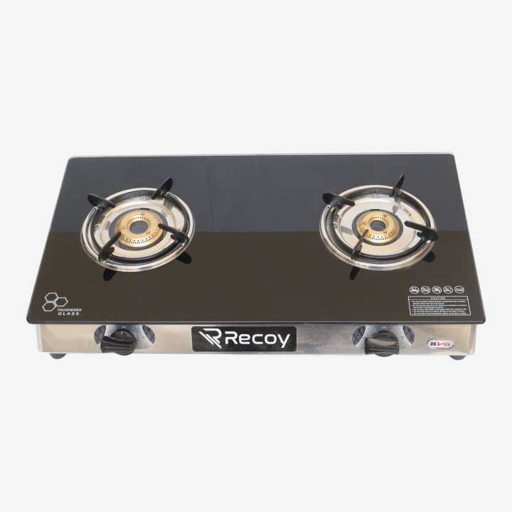 Recoy 2 Burner Glass Top Gas Burner | Daraz.com.np