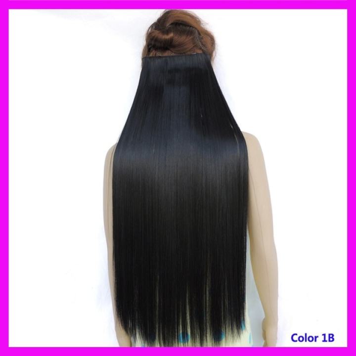 Long Straight Synthetic Hair Extension Piece 5 Clips 2 Feet Long Long ...