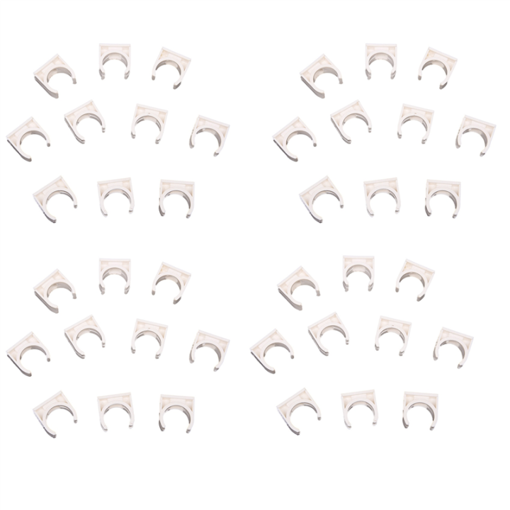 40 Pcs 20mm Diameter White PVC Water Supply Pipe Clamps Clips Fittings ...
