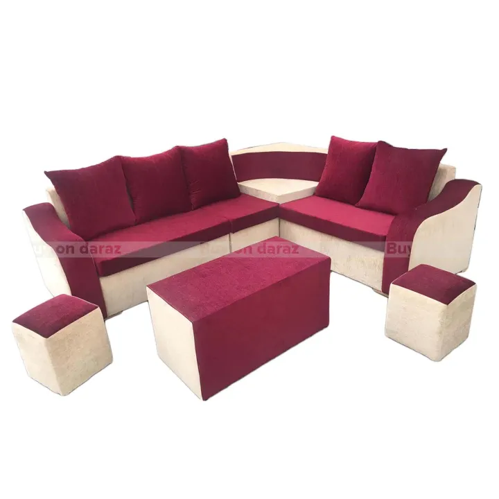 Maroon L-Corner Sofa Set | Daraz.com.np