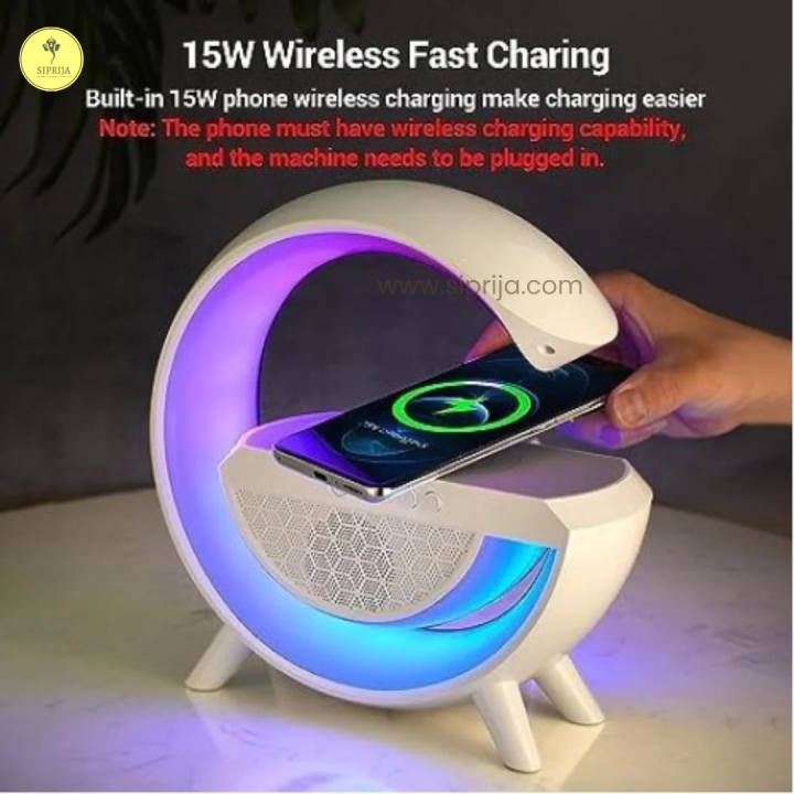 Wireless Charging RGB Light Table Lamp Wireless Charger LED Smart Wake ...