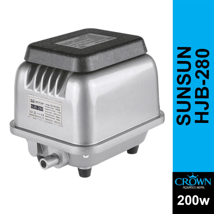 SUNSUN HJB-280 200w Electromagnetic Hi-Blow Biofloc Tank Pond Aeration Aquarium Air Pump For ...