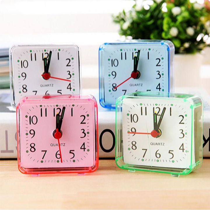 Night Light Silent Twin Bell Square Home Room Decoration Alarm Clock ...