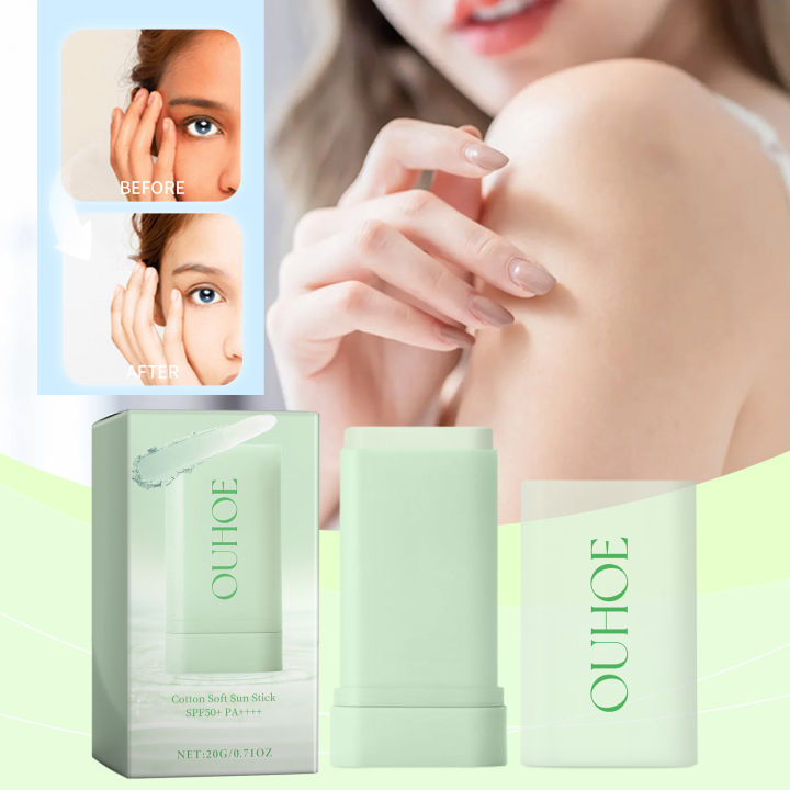 OUHOE Cotton Soft Sun Stick SPF50 – Matte, Lightweight, Non-Greasy ...