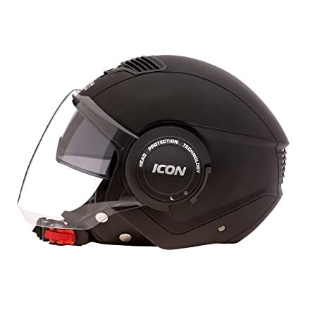 Half Icon Studds Helmet Double Visor Black ABS Material Shell Half Helmet With Extra Comfort Padding Daraz .np
