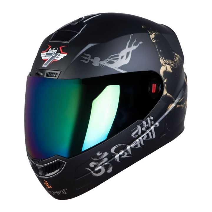 Steelbird Sba-1 Mahadev Mat Black With Gold Color 580Mm Full-Face ...