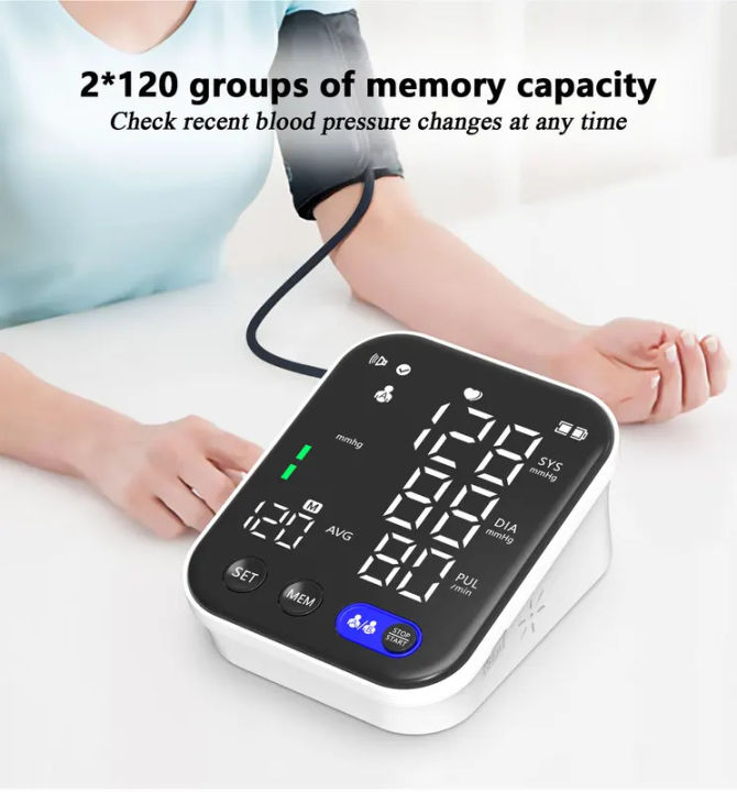 Electronic Tensiometer Portable Upper Arm BP Meter Digital Blood ...