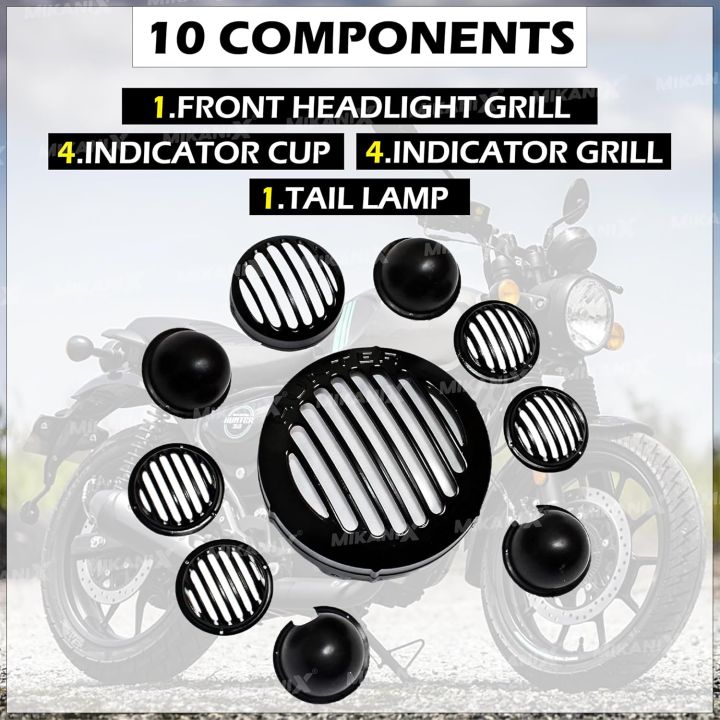 Headlight Grill/Jali Cover Set With Tail Lamp, Indicator, Pivot Eyes ...