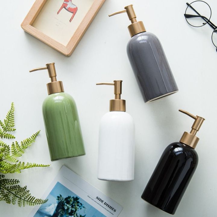 Elegant Empty Ceramic Soap Dispenser Portable Press Type Hand ...