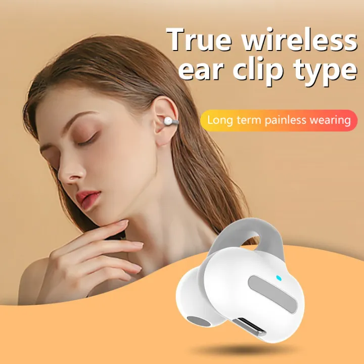 M-S8 TWS Wireless Bluetooth Headphones Bone Conduction Headset HiFi Stereo Music Ear Clip On Ear ...