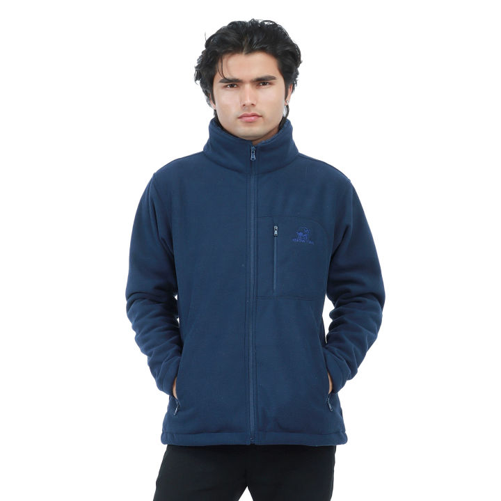 Snow Yak Navy Blue Color Full Sleeve Inner Fur Wind Proof Polar Fleece ...