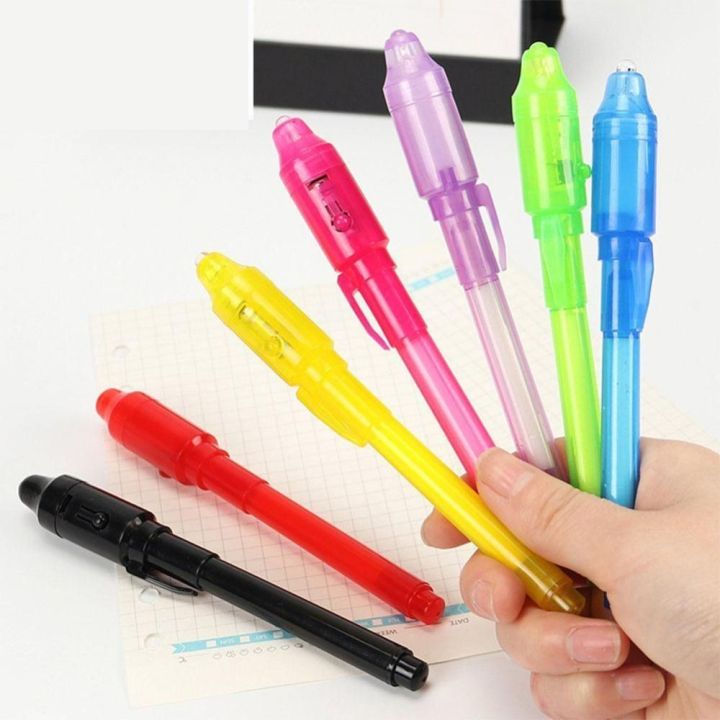 7pcs Funny Invisible Lamp Colorful Secret Fluorescent Pen Invisible ...