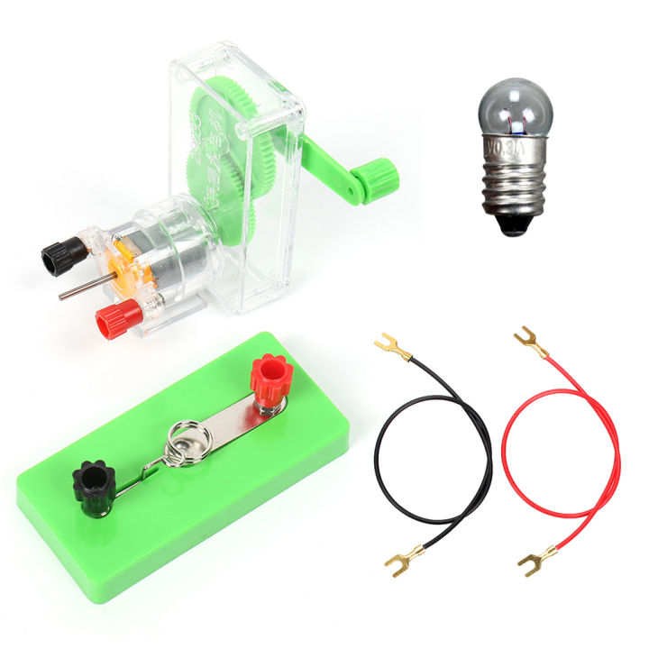 Children DIY Hand Crank DC Generator Model Fan Kit Experiment Kid ...