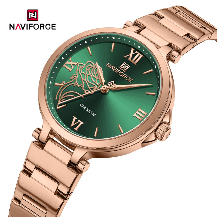 NAVI-FORCE 5060 Women’s Luxury Watch with Japanese Movement - Rose Gold ...